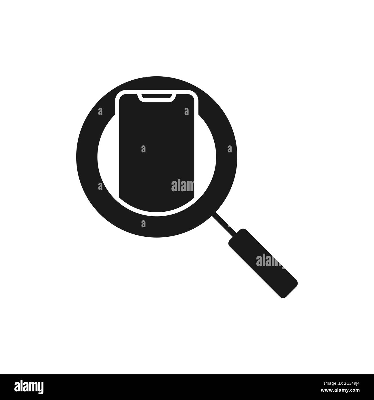 Mobile Phone Search icon Vector Design. Mobile phone icon with ...