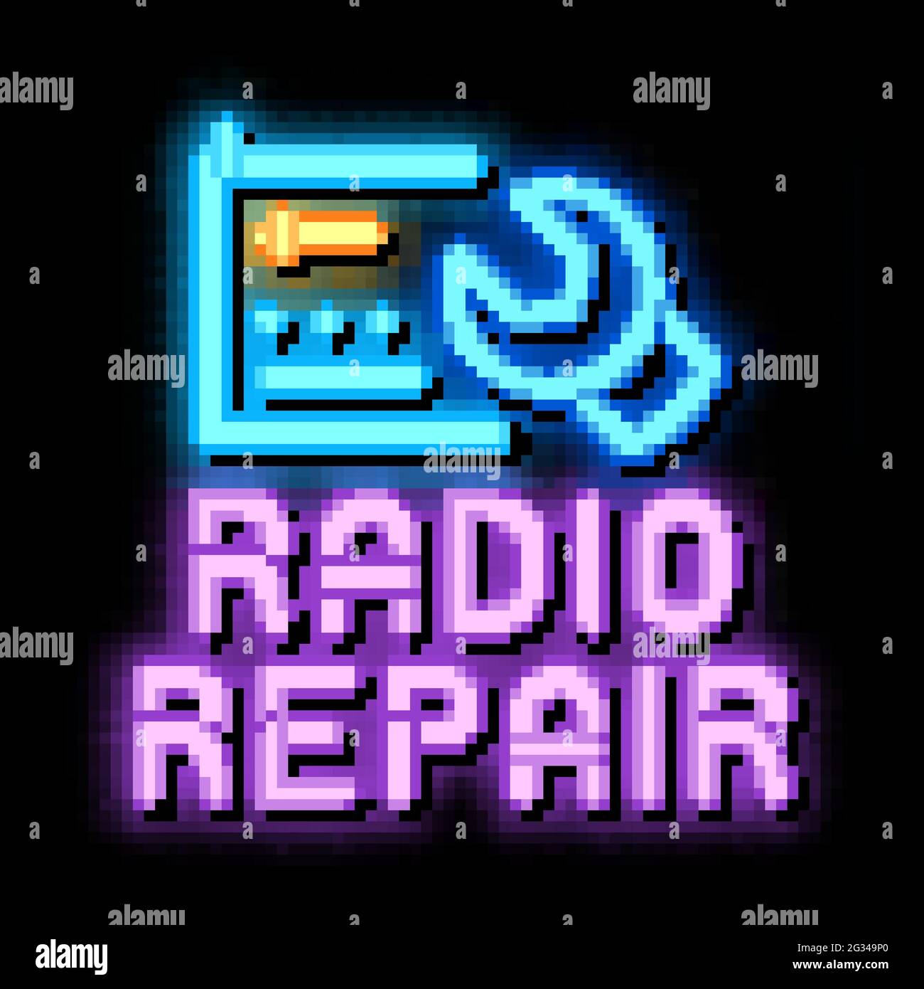 radio repair neon glow icon illustration Stock Vector Image & Art - Alamy