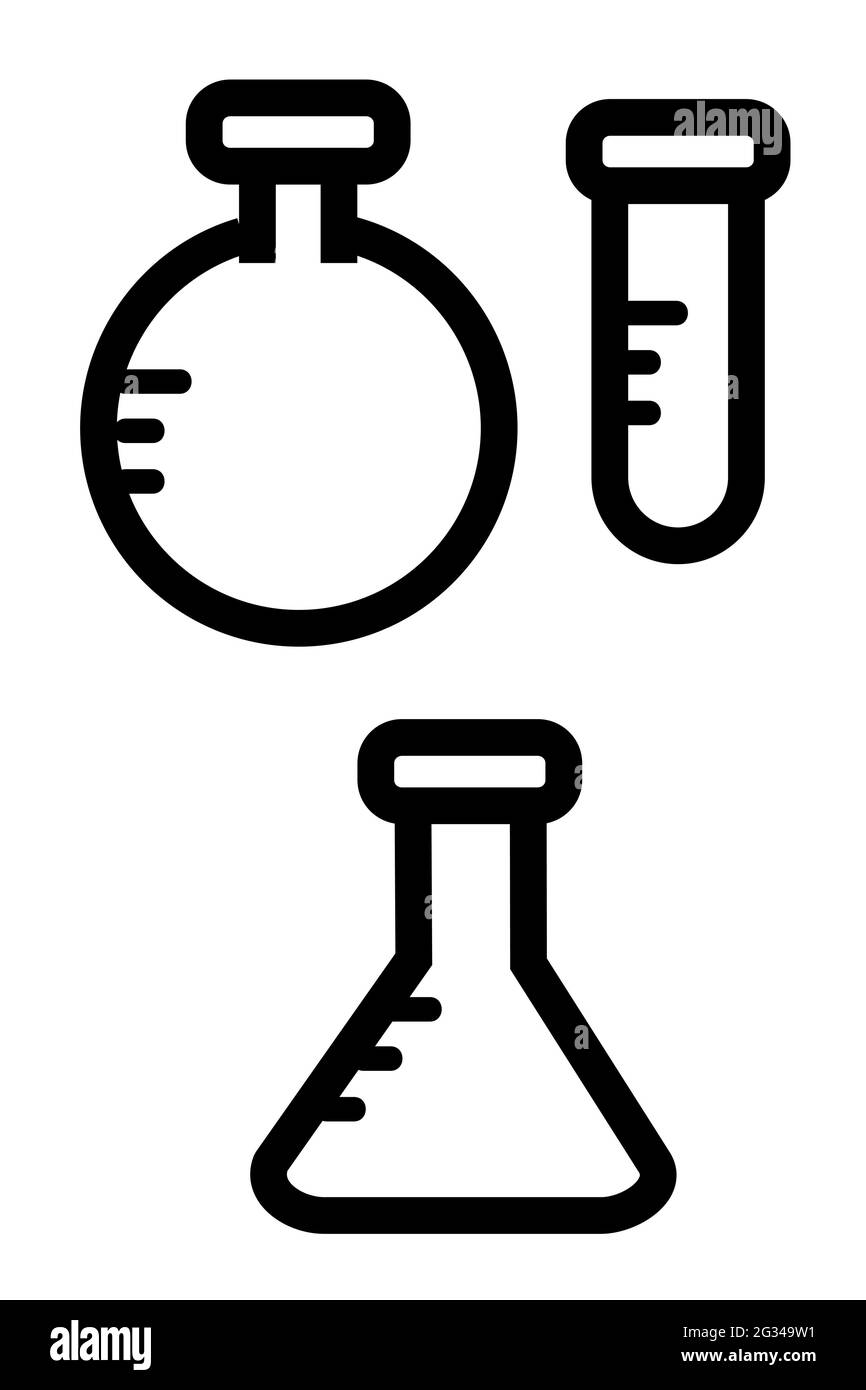 Test tube outline icon Black and White Stock Photos & Images - Alamy