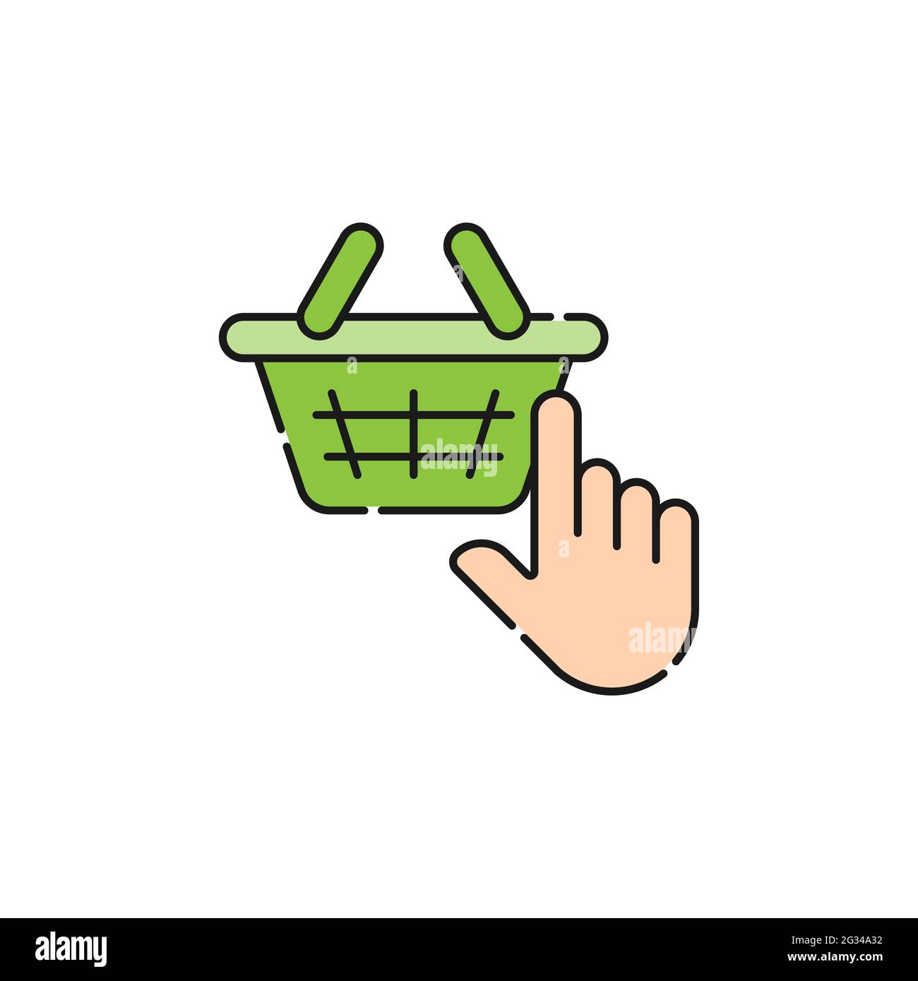 Shopping Cart with Hand icon Vector Design. Shopping Cart icon with ...