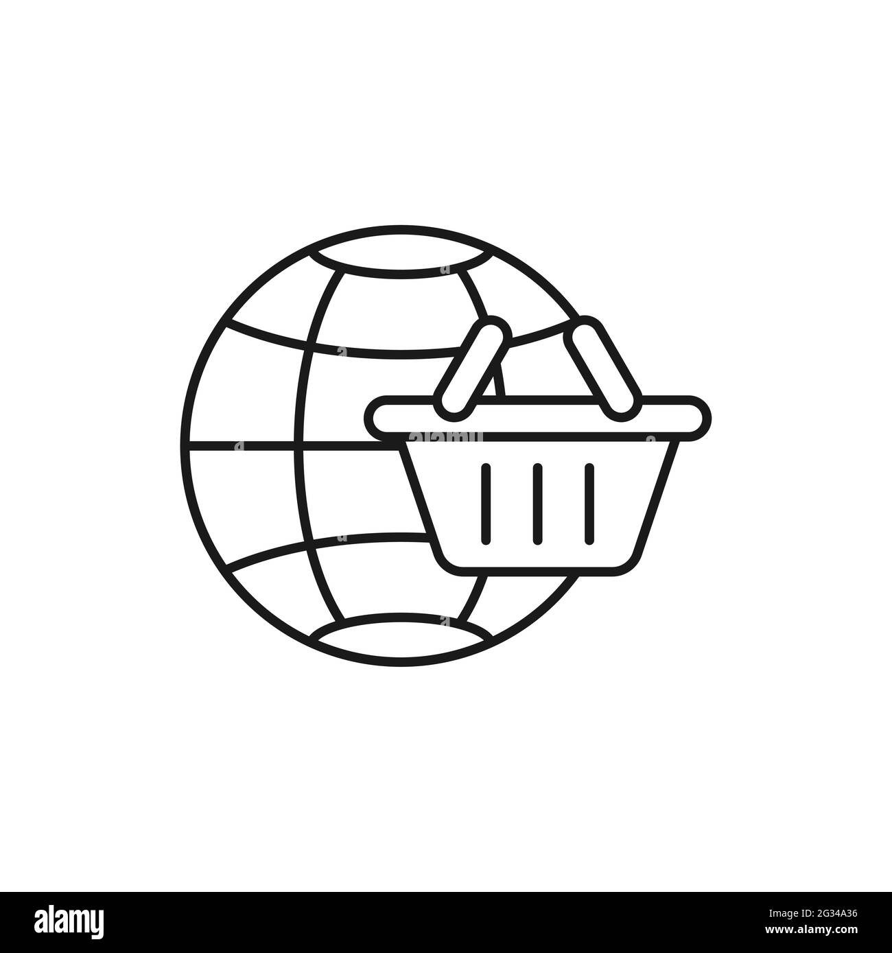 Shopping Cart with Globe icon Vector Design. Shopping Cart icon with ...