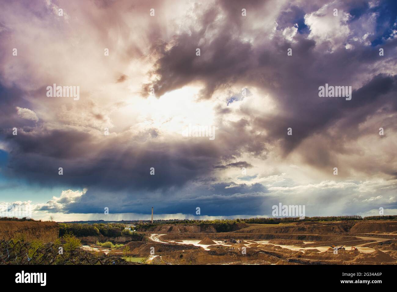 Dramatic Stormy Sky over a Quarry in County Durham, England, UK Stock ...