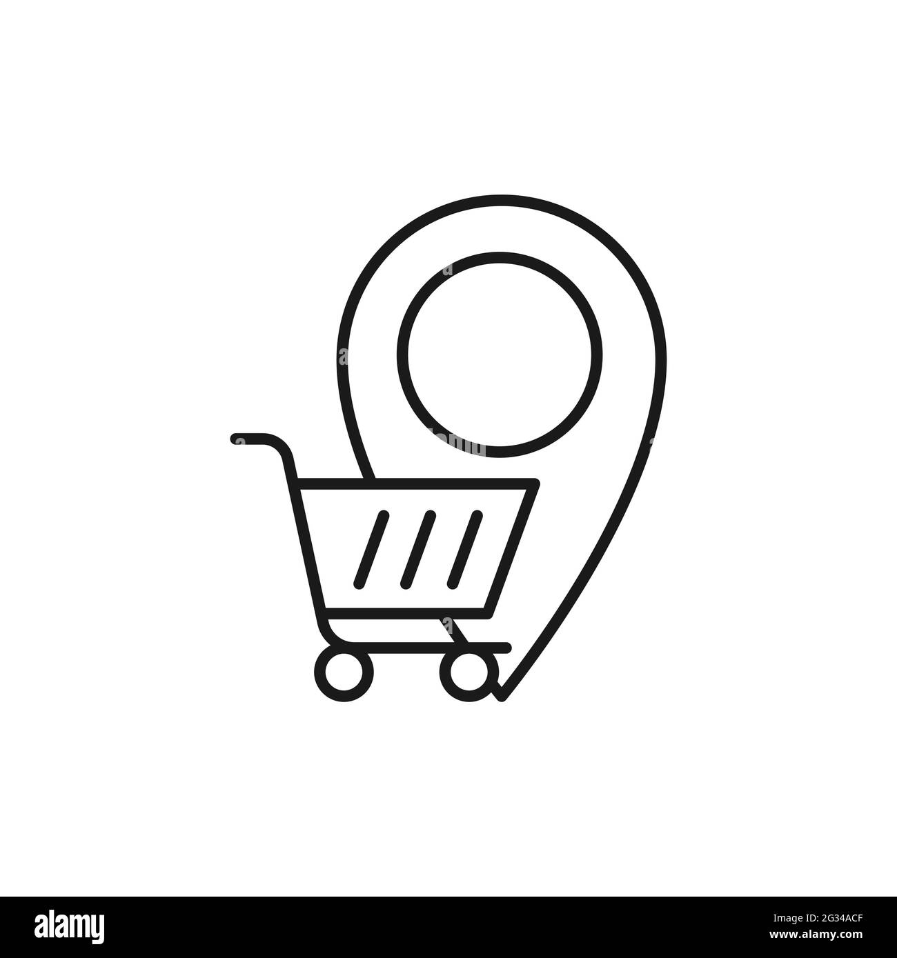 Shopping Cart with Location icon Vector Design. Shopping Cart icon with ...