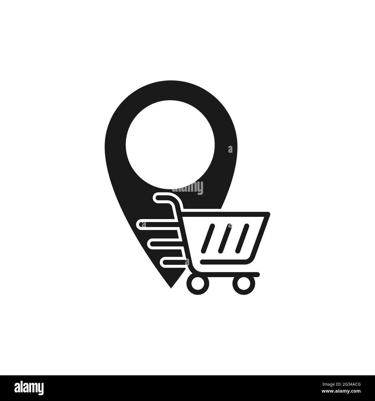 Shopping Cart with Location icon Vector Design. Shopping Cart icon with ...