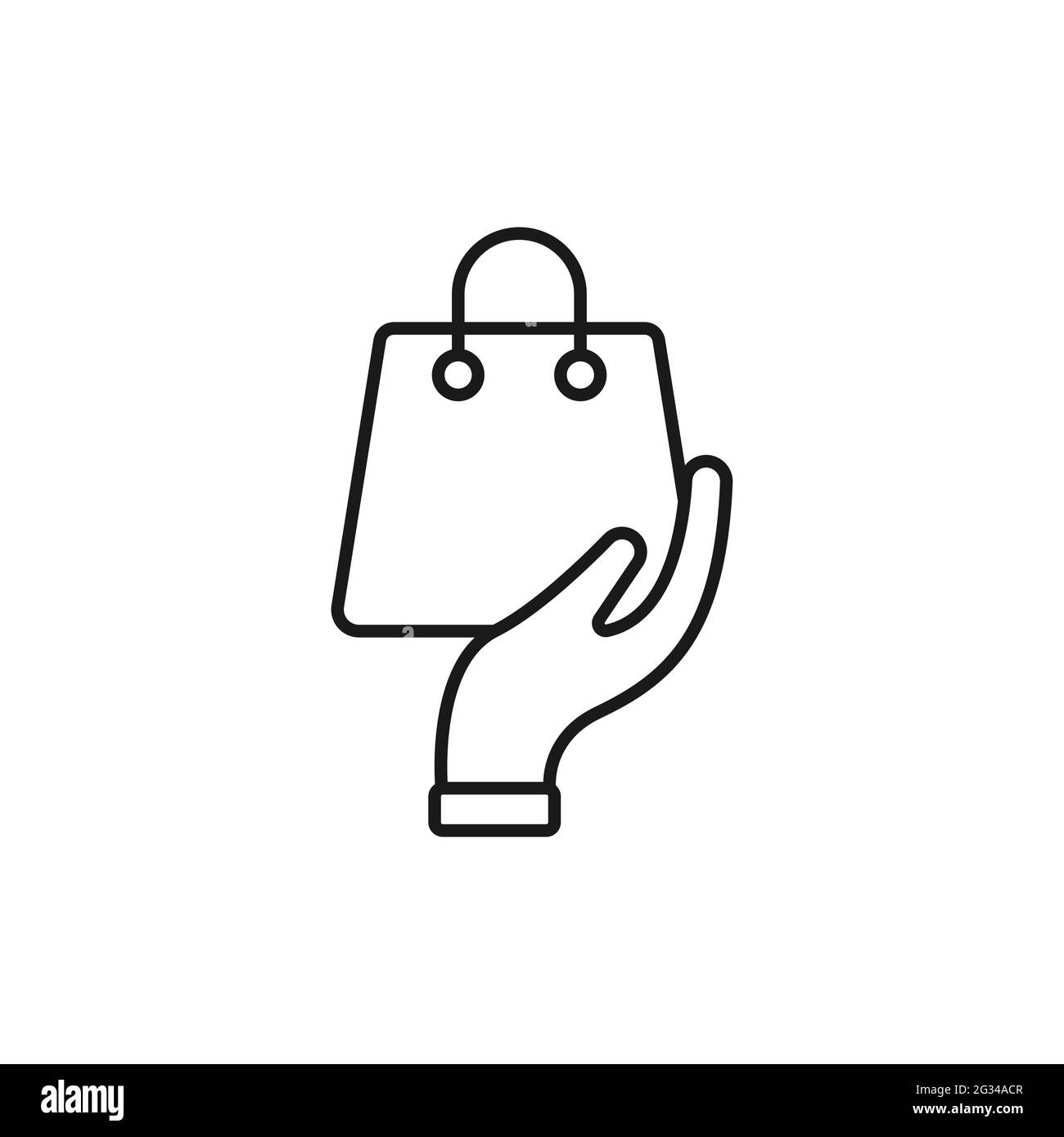 Shopping Bag with Hand icon Vector Design. Shopping Bag icon with Hand ...