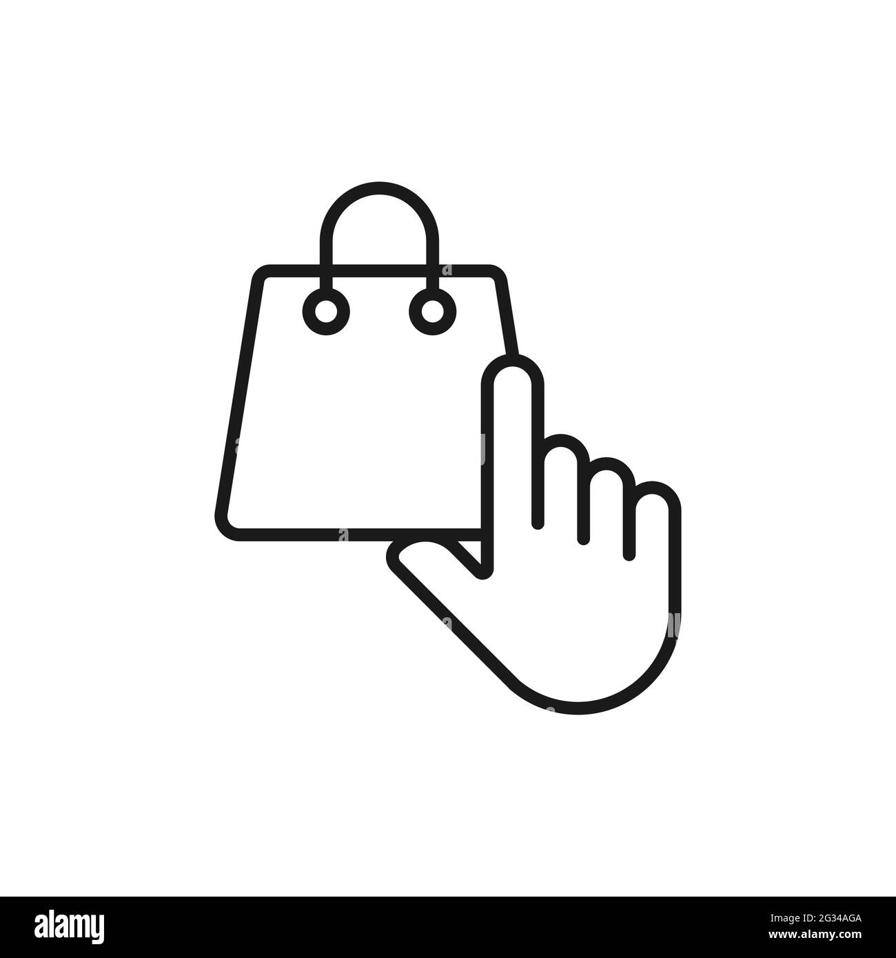 Shopping Bag with Hand icon Vector Design. Shopping Bag icon with Hand ...