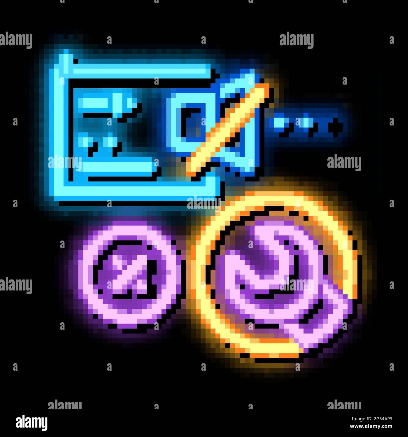 radio broken sound repair neon glow icon illustration Stock Vector ...