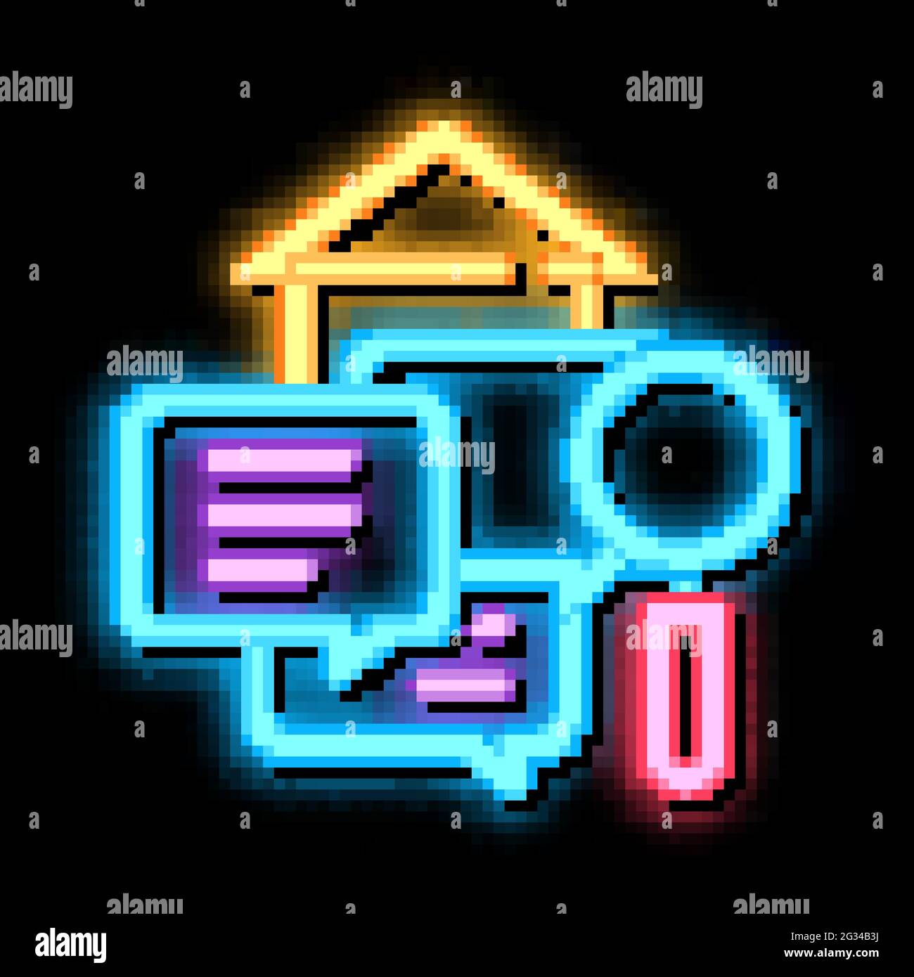 real estate agent messages neon glow icon illustration Stock Vector ...