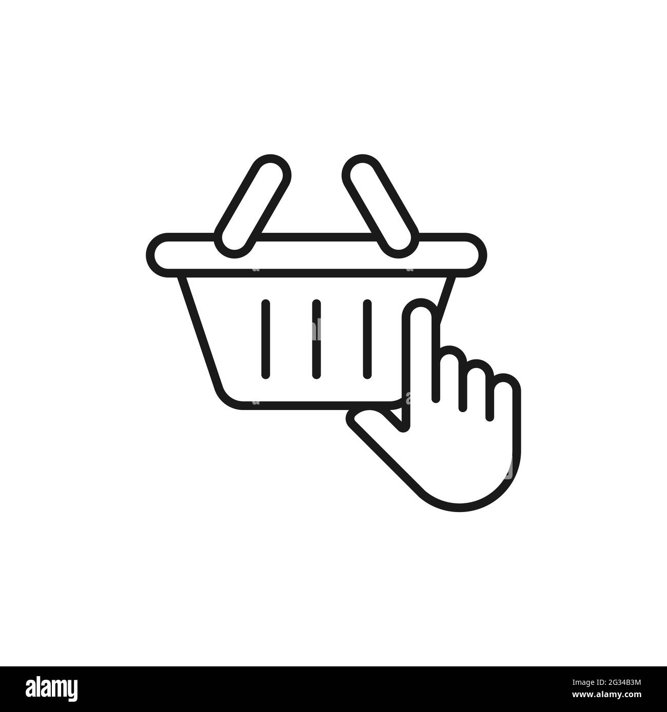 Shopping Cart with Hand icon Vector Design. Shopping Cart icon with ...