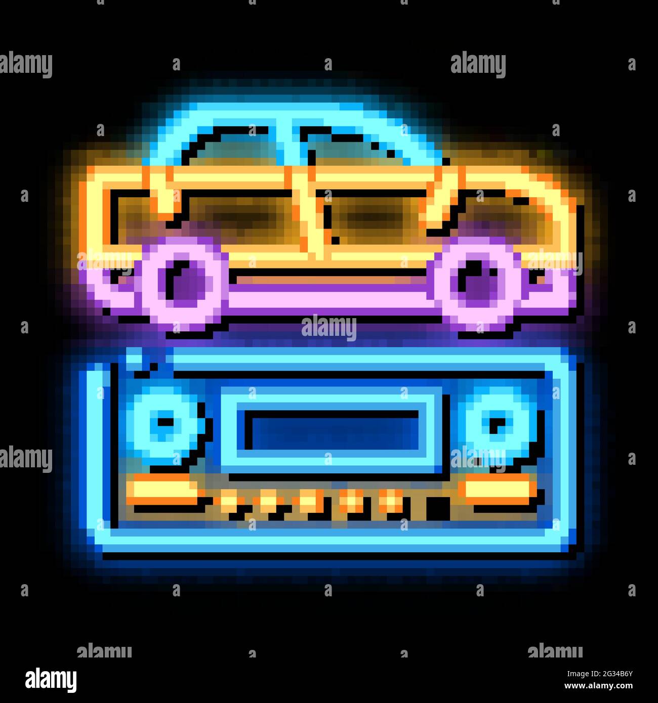 car radio neon glow icon illustration Stock Vector Image & Art - Alamy