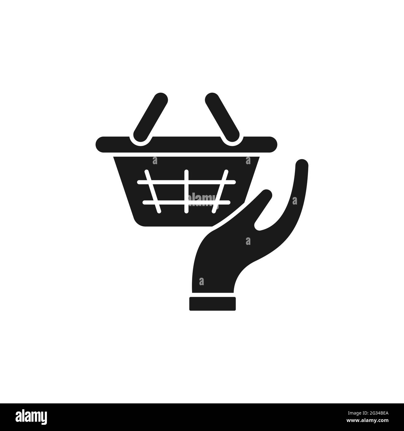 Shopping Cart with Hand icon Vector Design. Shopping Cart icon with ...