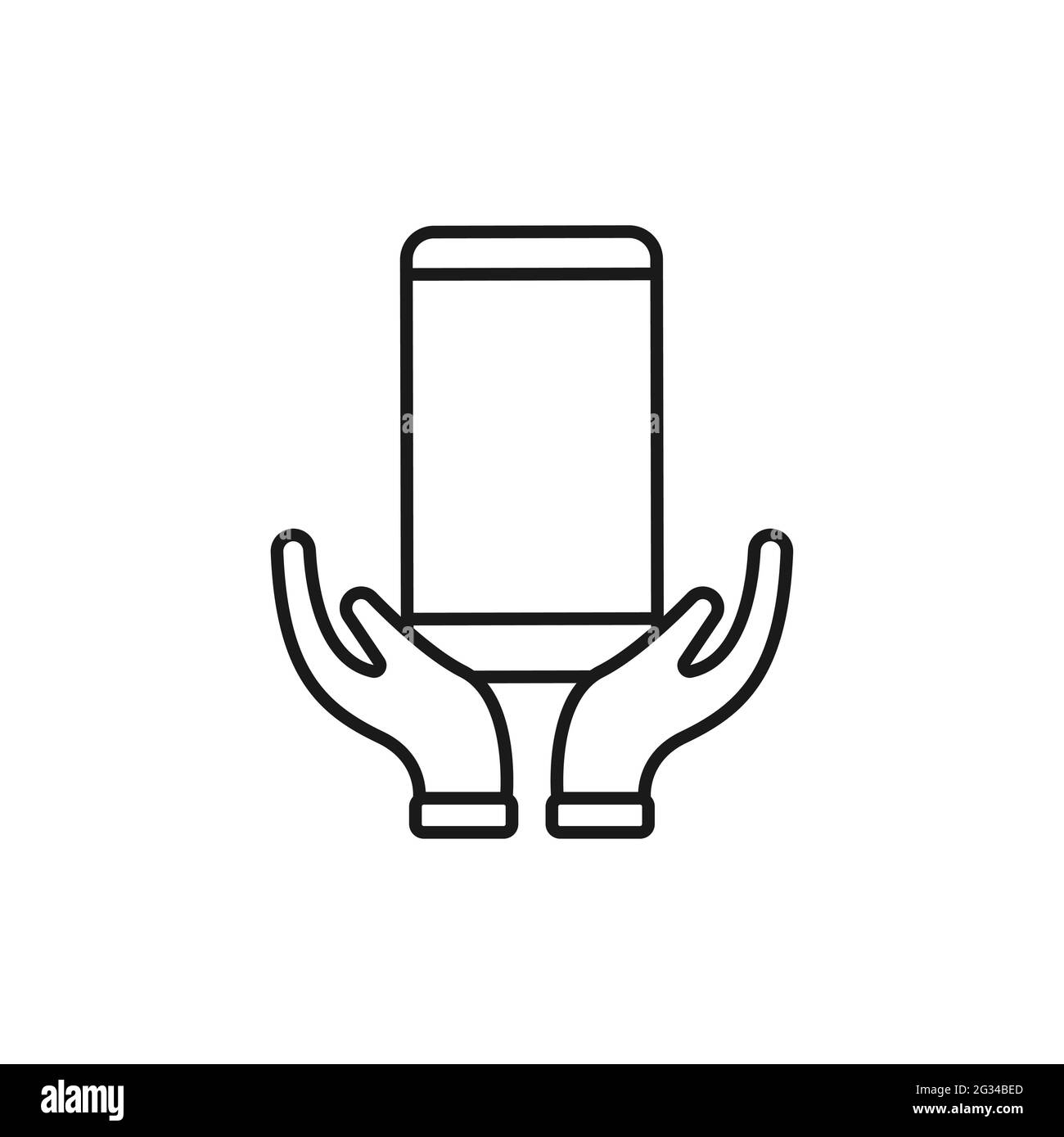 Mobile Phone with Hand icon Vector Design. Smartphone icon with Hand ...