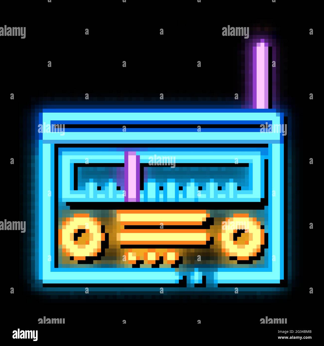 radio gadget neon glow icon illustration Stock Vector Image & Art - Alamy