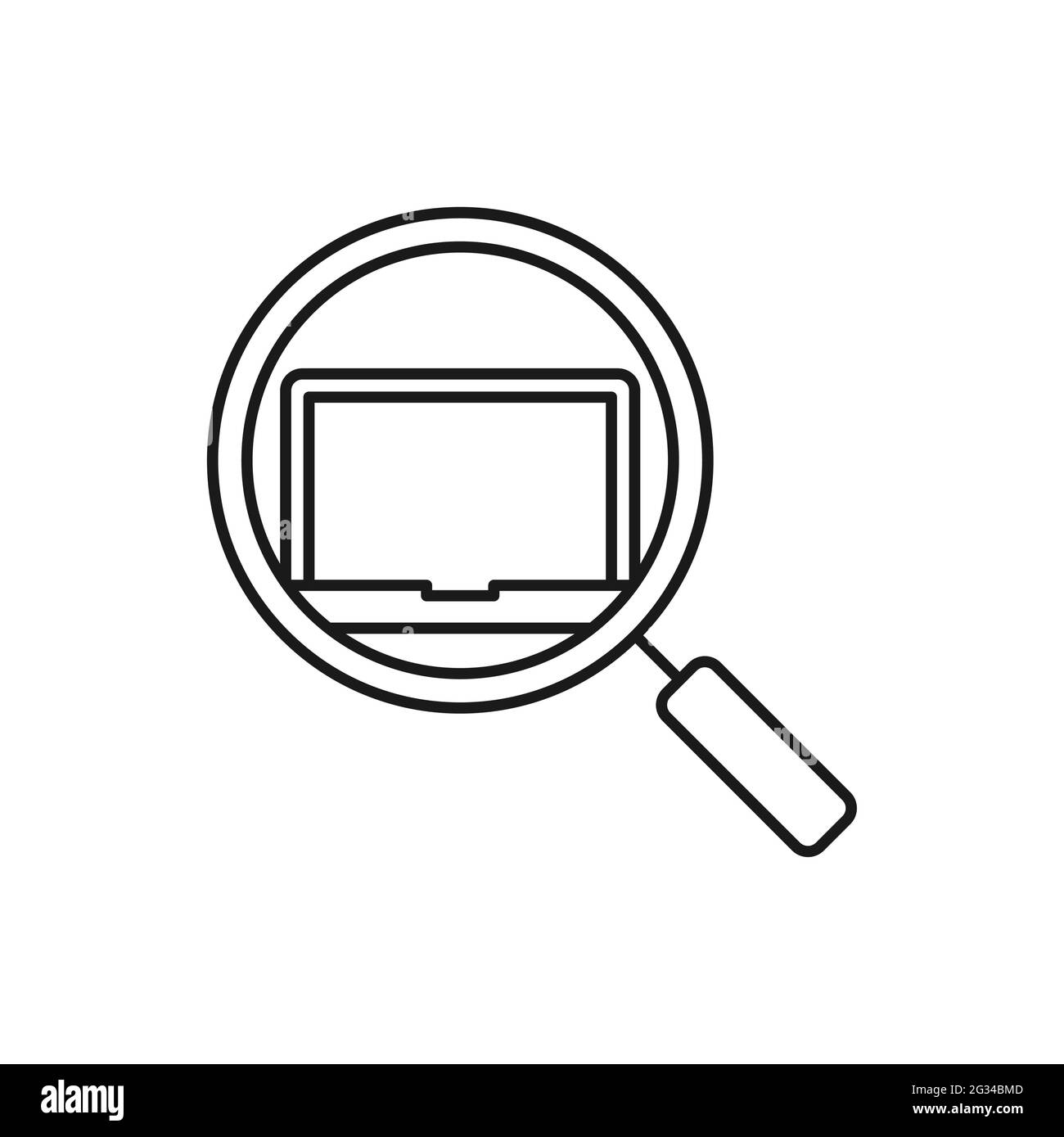 Laptop computer searching information Black and White Stock Photos ...
