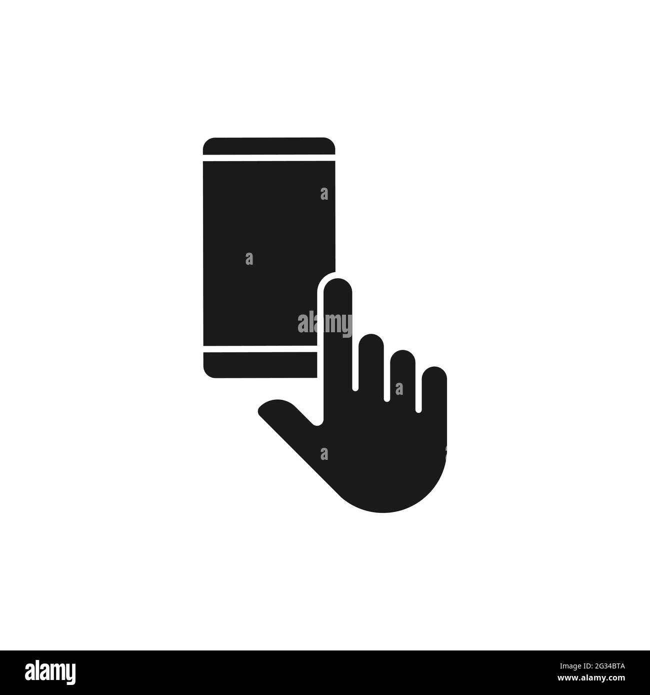 Mobile Phone with Hand icon Vector Design. Smartphone icon with Hand ...