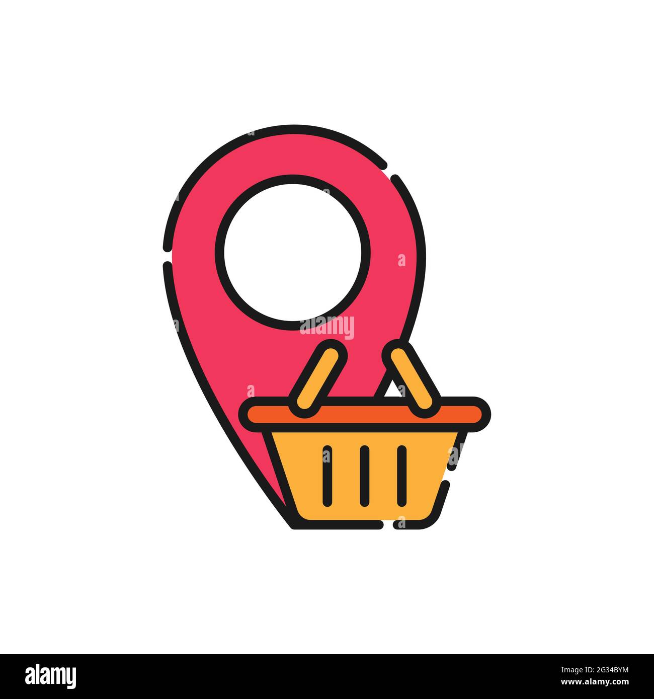 Shopping Cart with Location icon Vector Design. Shopping Cart icon with ...