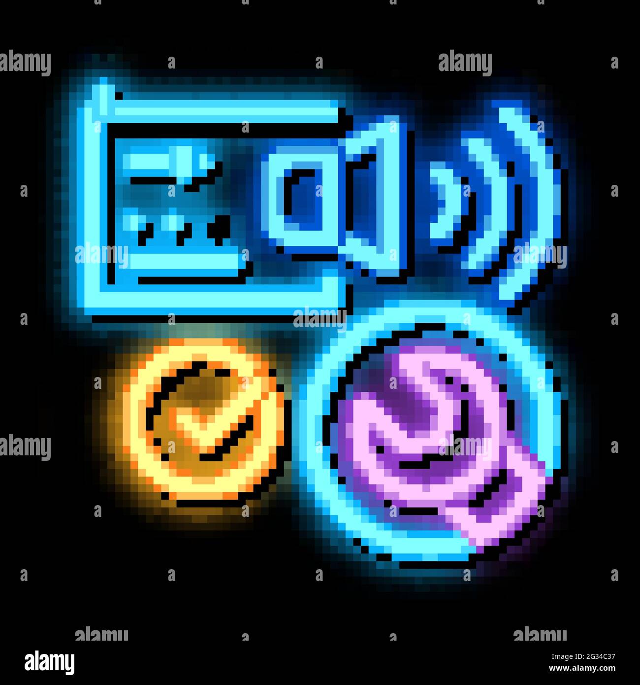 fixed radio sound neon glow icon illustration Stock Vector Image & Art ...