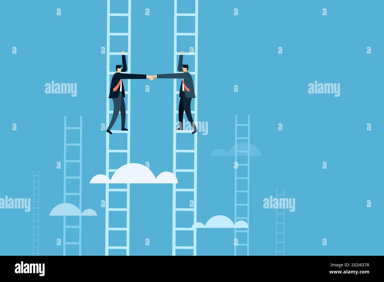 Businessman climbing up ladders hi-res stock photography and images - Alamy