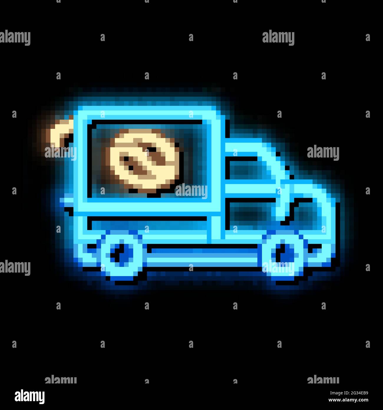 coffee car neon glow icon illustration Stock Vector Image & Art - Alamy