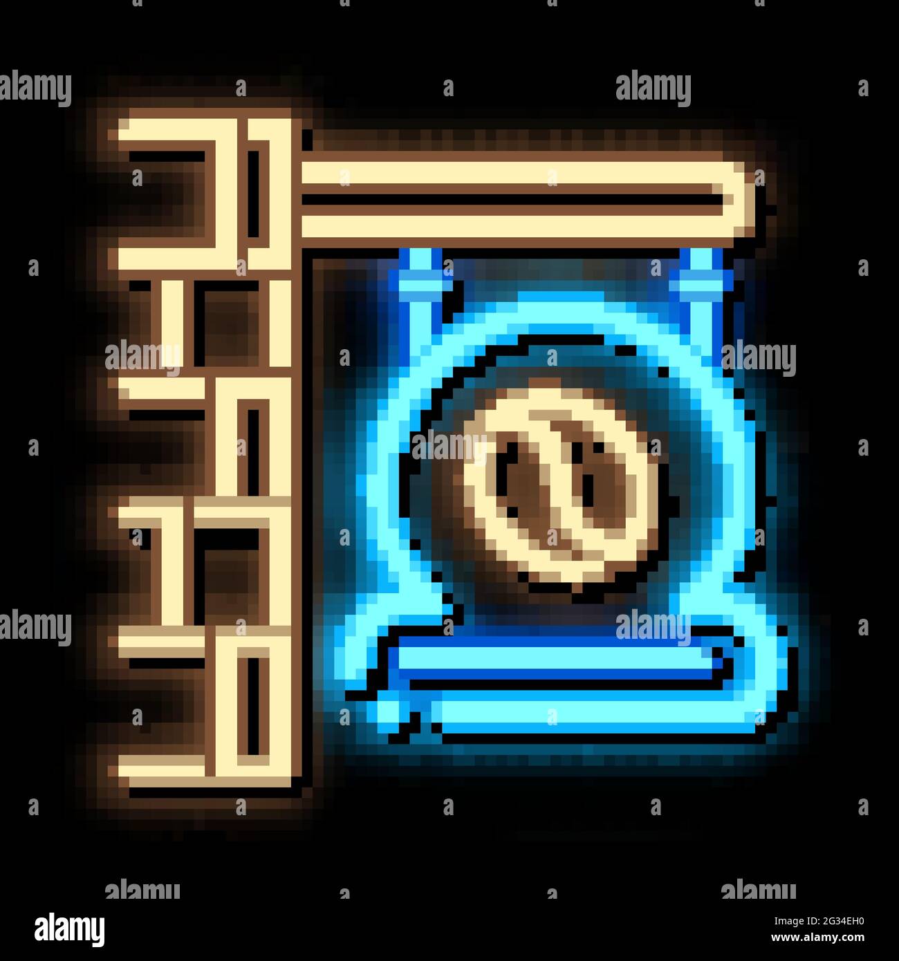 coffee cafe nameplate neon glow icon illustration Stock Vector Image ...