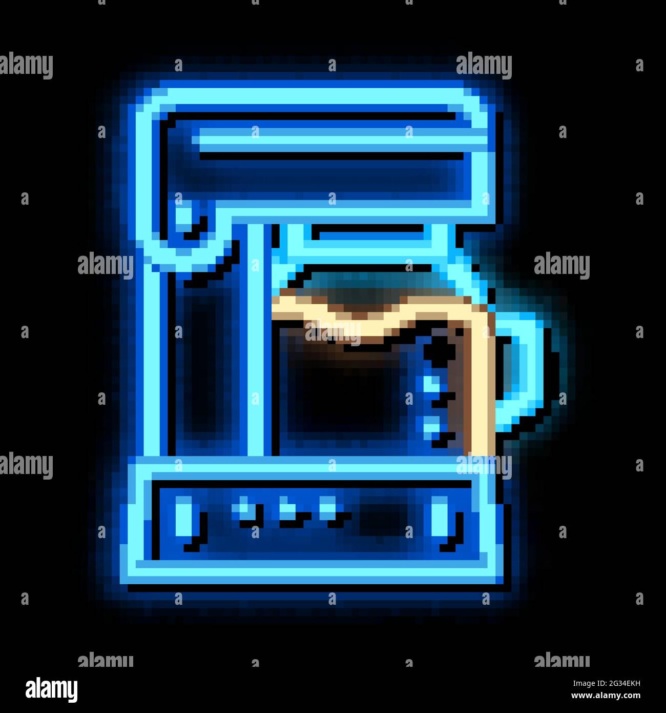 coffee machine neon glow icon illustration Stock Vector Image & Art - Alamy
