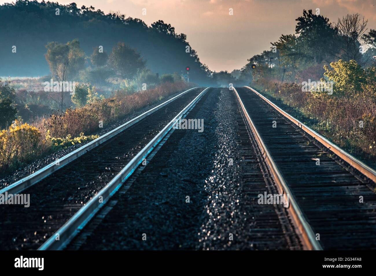 Railway tracks in rural Ontario Stock Photo - Alamy