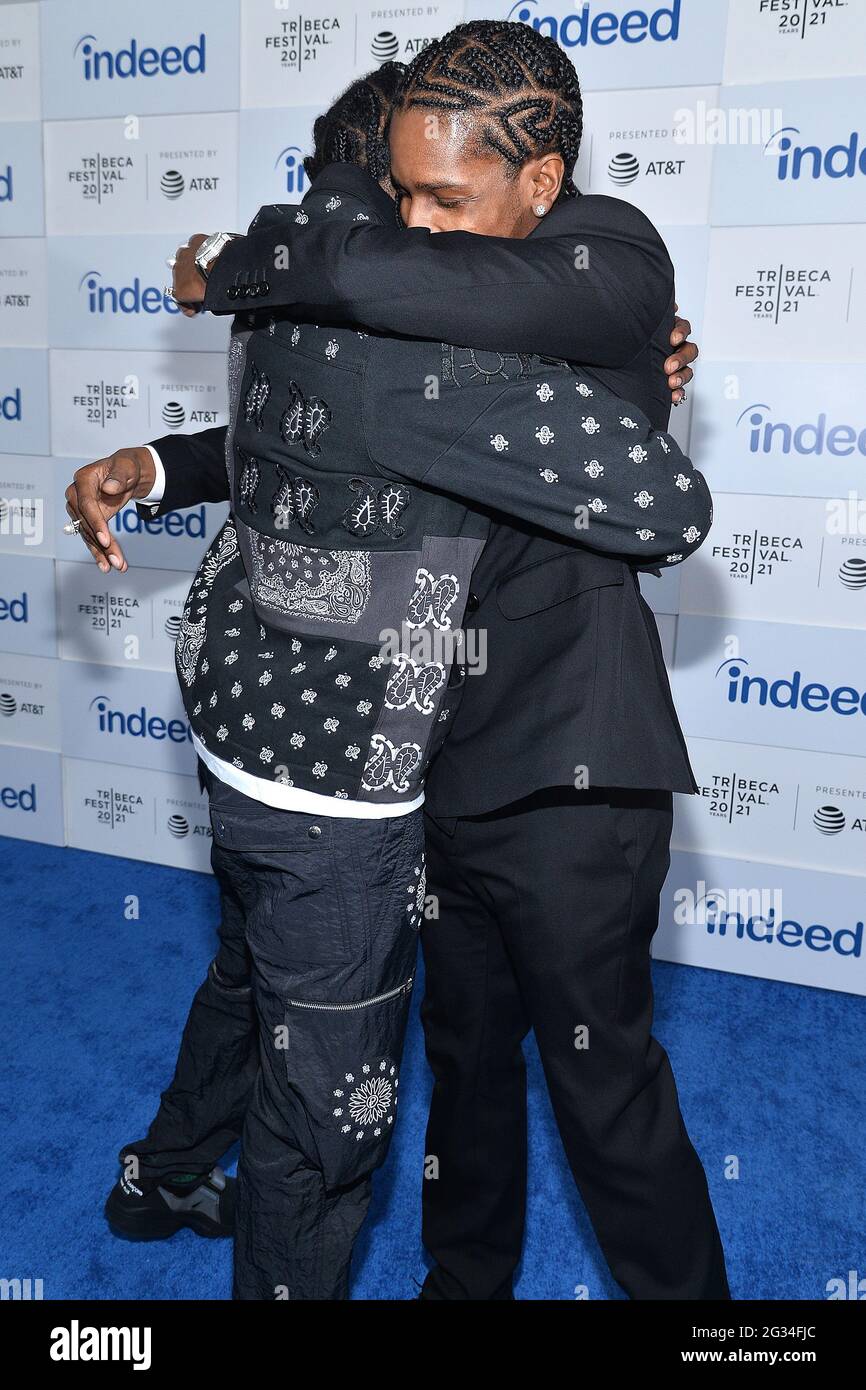 (L-R) ASAP Twelvyy and A$AP Rocky greet each other at the ”Stockholm ...