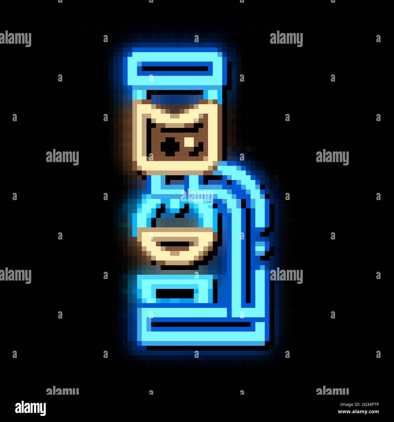 coffee machine device neon glow icon illustration Stock Vector Image ...