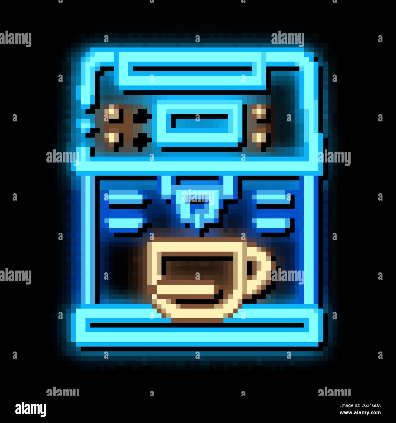 coffee machine gadget neon glow icon illustration Stock Vector Image ...