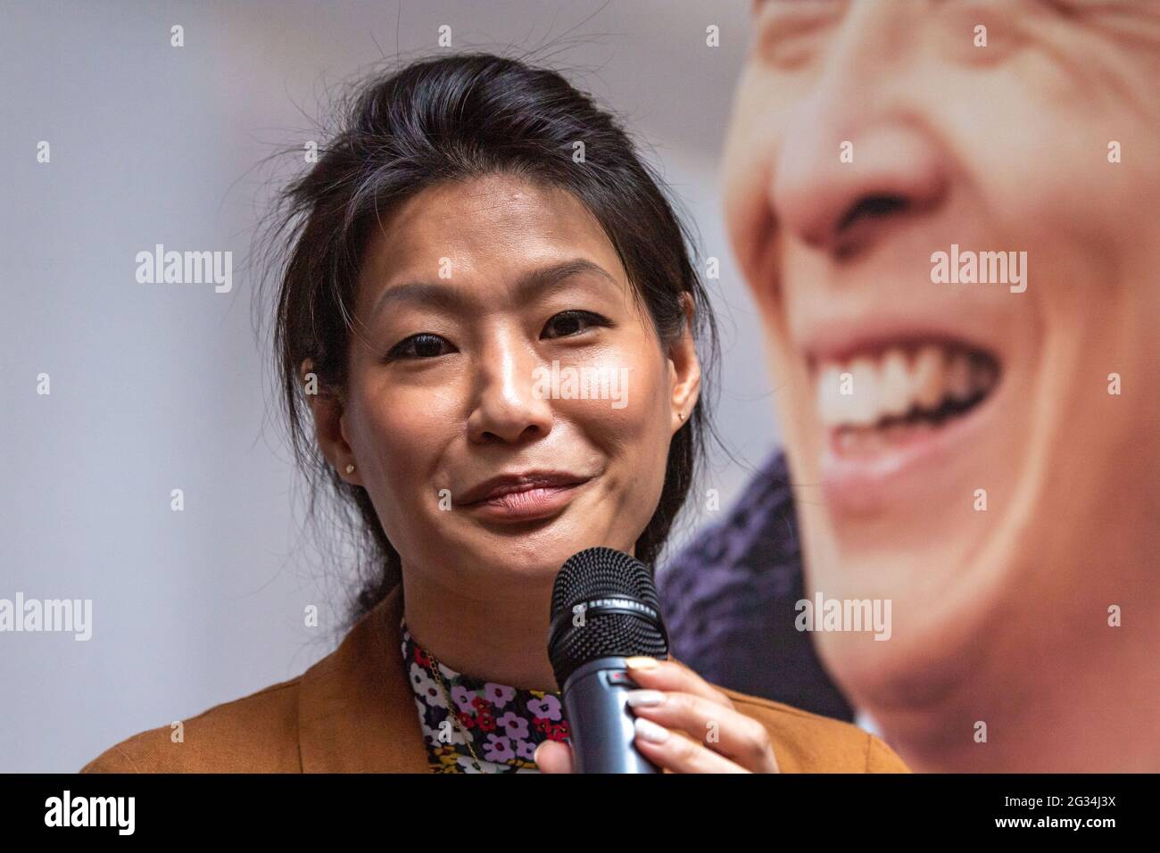 New York, United States. 13th June, 2021. Evelyn Yang introduces ...