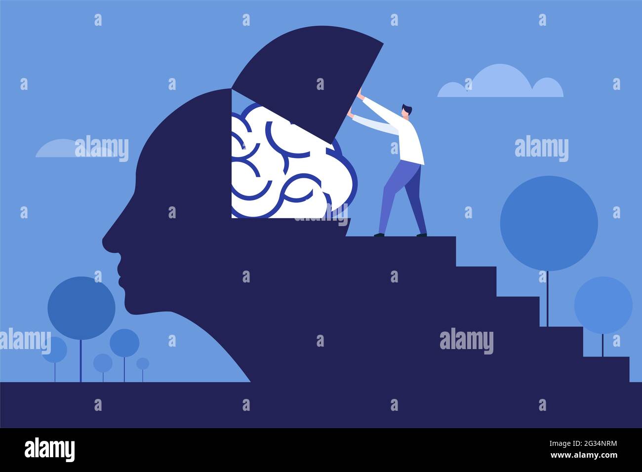 Conceptual illustration of a medical professional examining the human ...