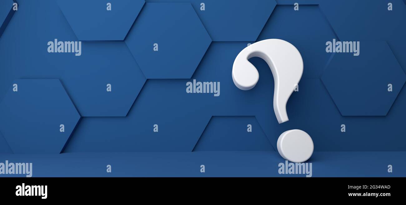 Fine 3d concept with a white question mark icon in a modern classic ...