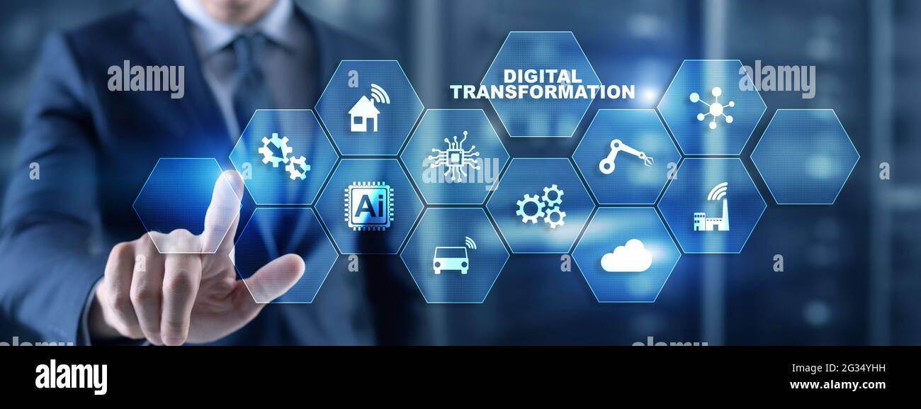 Digital Transformation and Digitalization Technology concept on ...