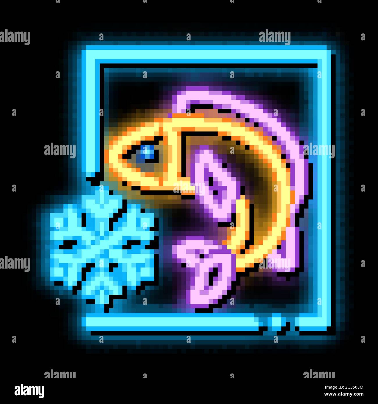 frozen fish neon glow icon illustration Stock Vector Image & Art - Alamy