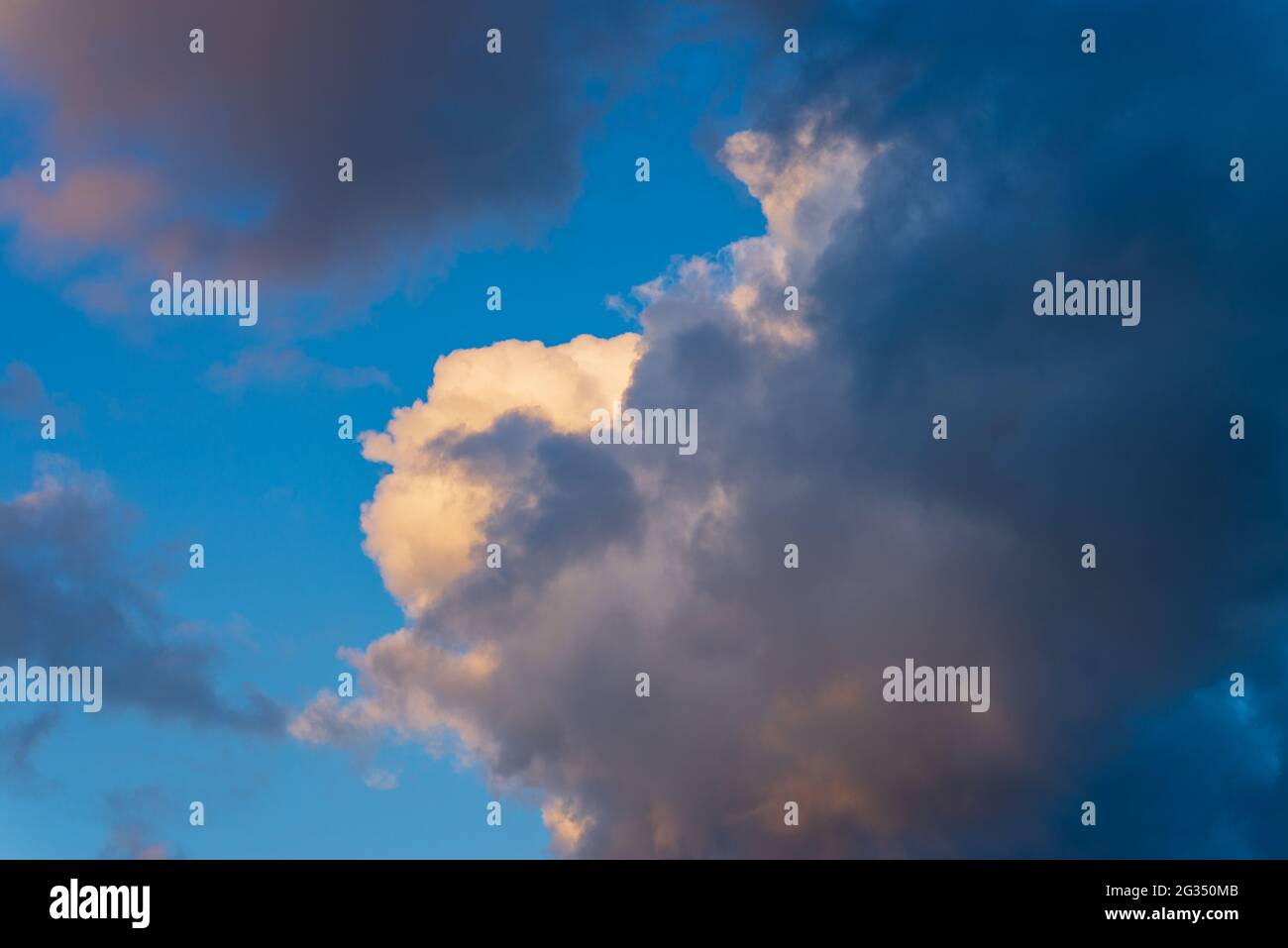 Beautiful sunset evening orange, yellow and dark murky clouds.Sunset ...