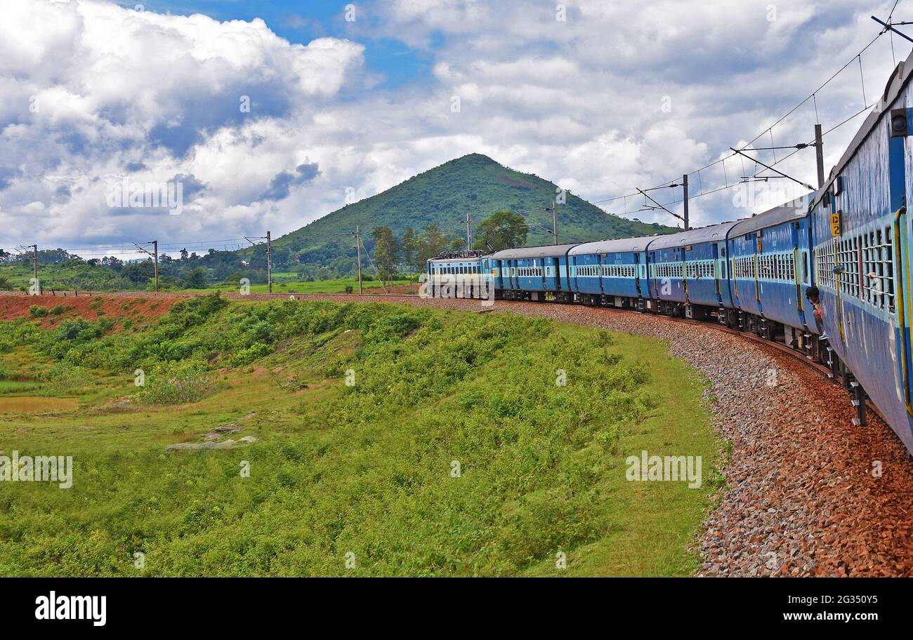 Indian Railways train Kirandul Passenger running through Araku Valley ...