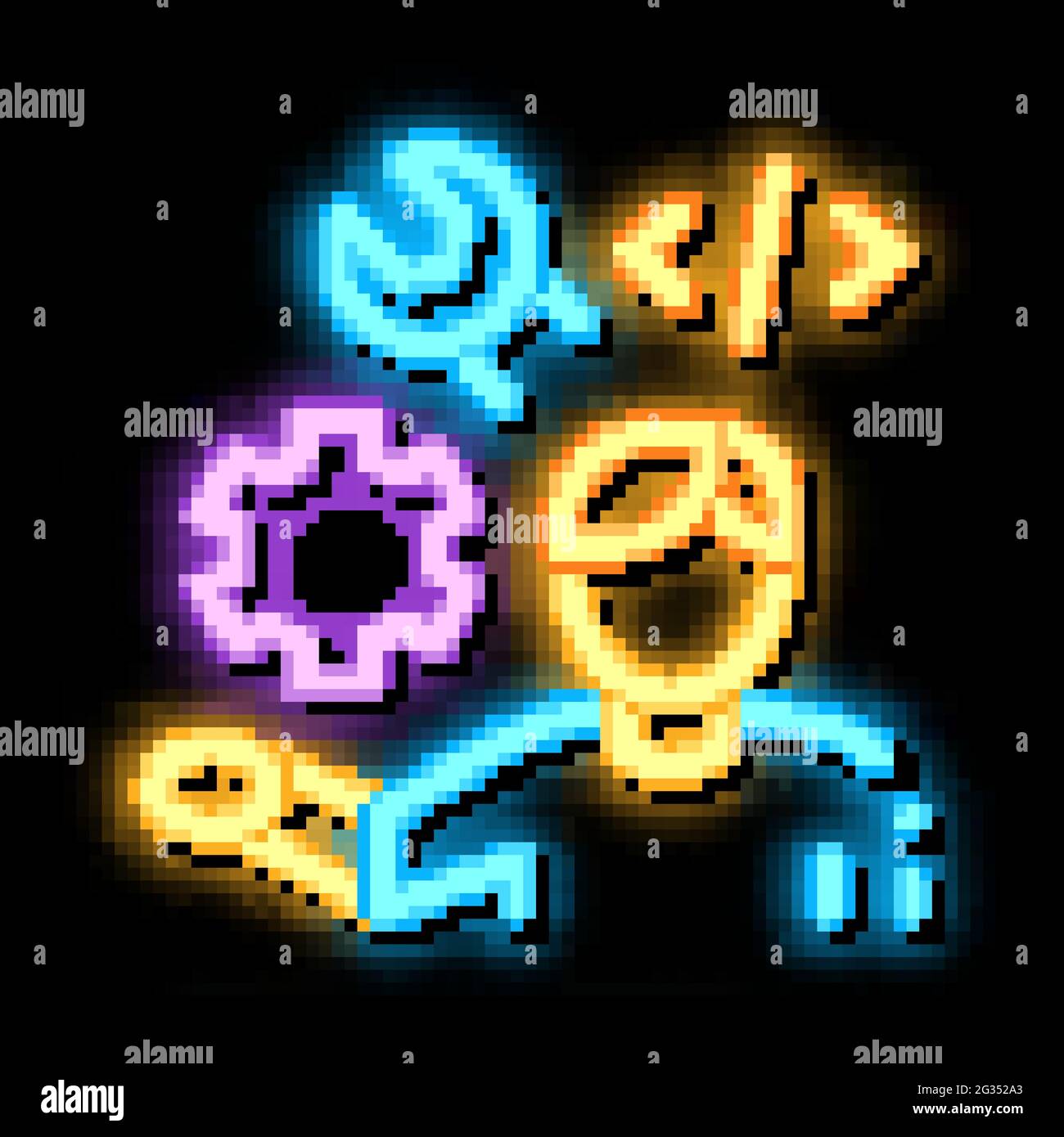 front end developer neon glow icon illustration Stock Vector Image ...