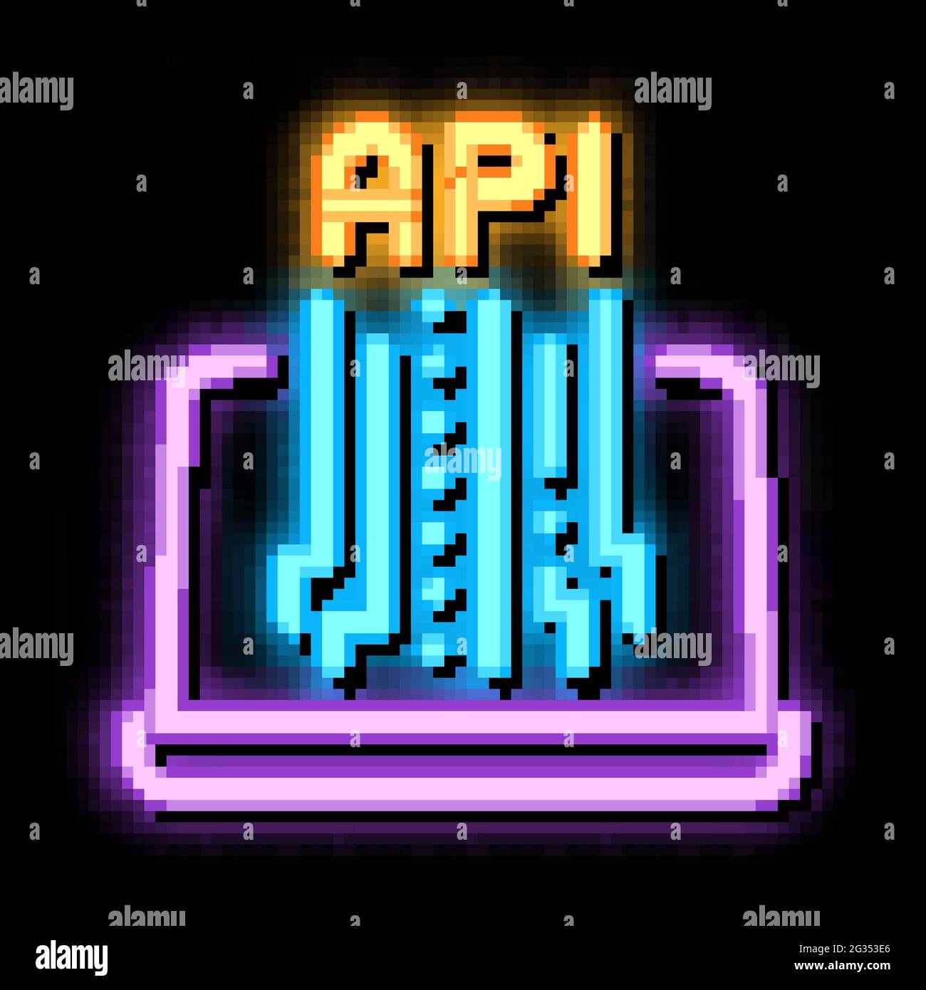 front end api neon glow icon illustration Stock Vector Image & Art - Alamy