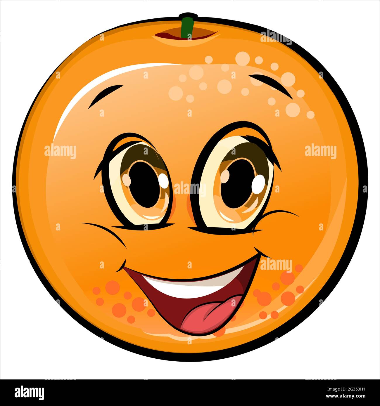 Red Orange Fruit Cartoon Face