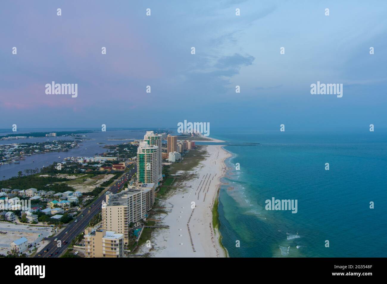 Orange Beach Sunset Stock Photo - Alamy