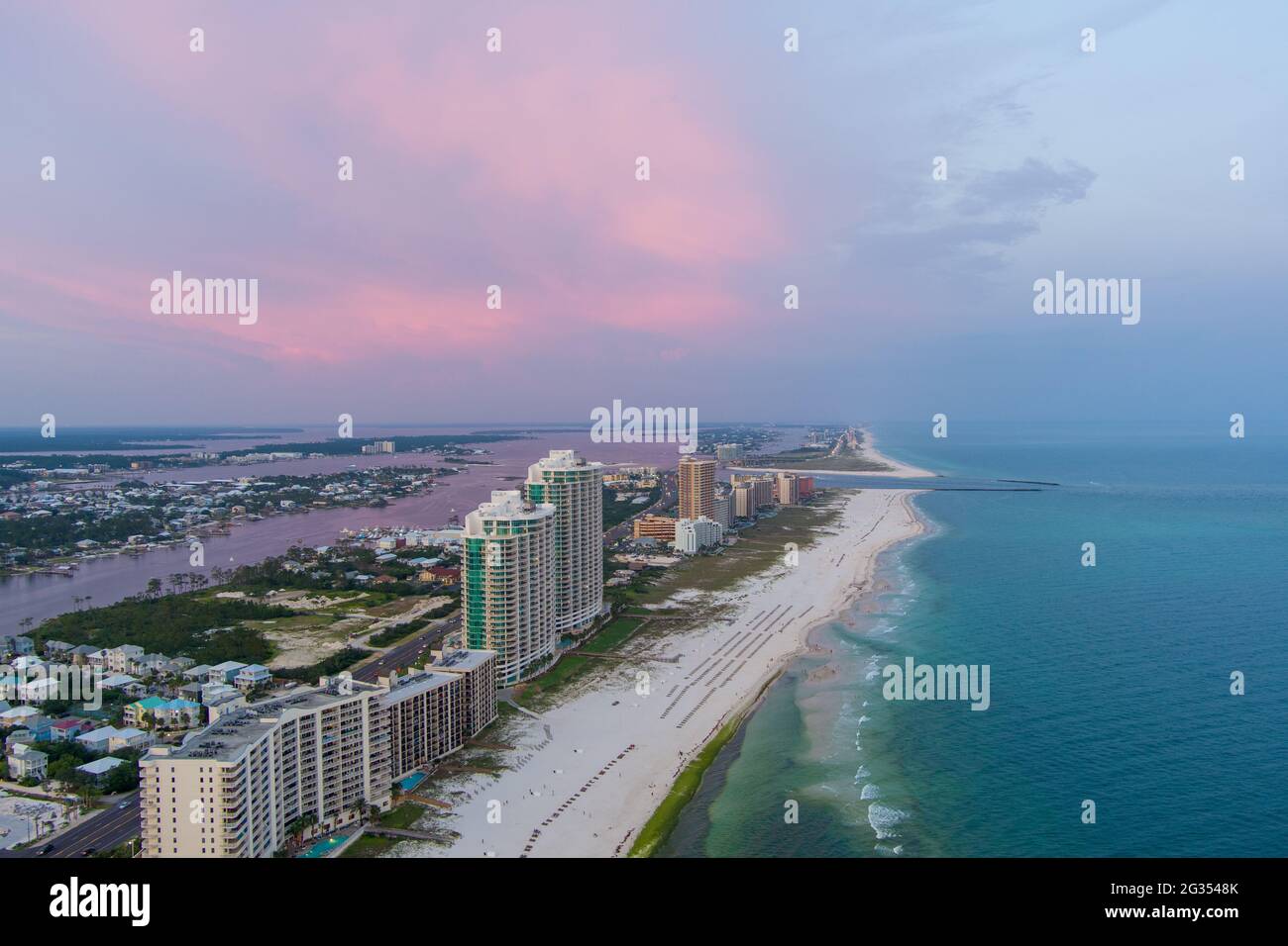 Orange Beach Sunset Stock Photo - Alamy