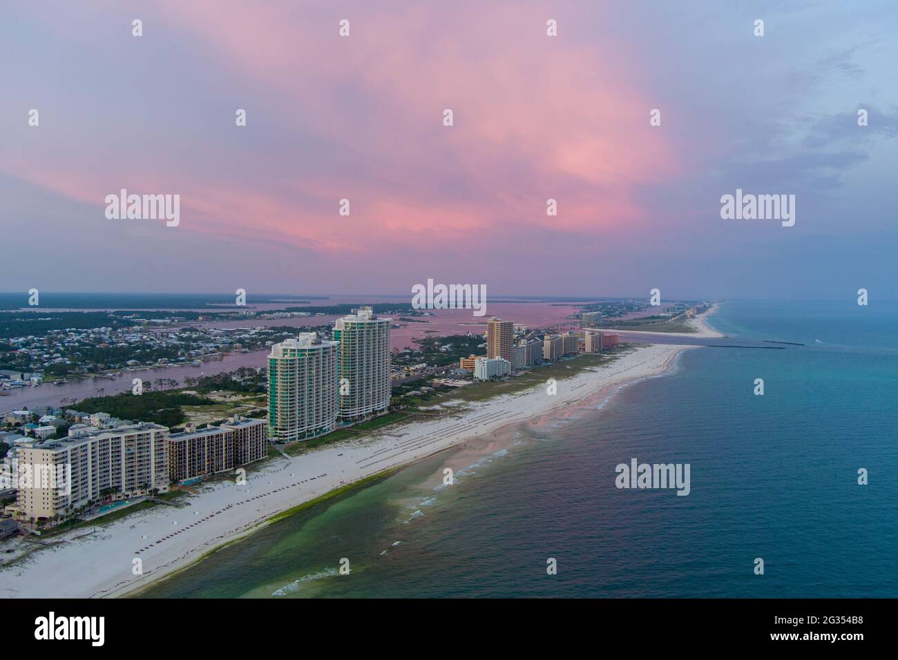 Orange Beach Sunset Stock Photo - Alamy