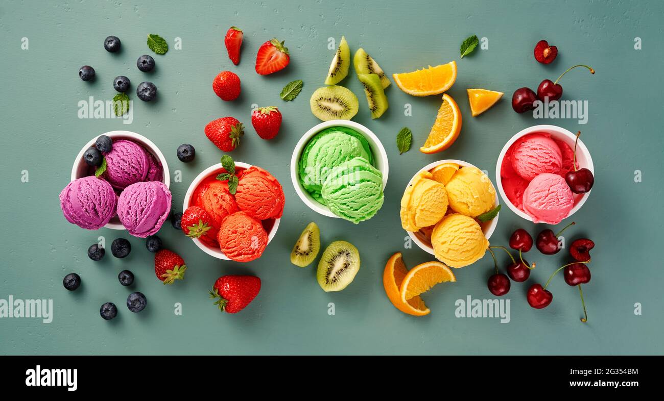 Gourmet flavours of Italian ice cream served in individual ice cream ...