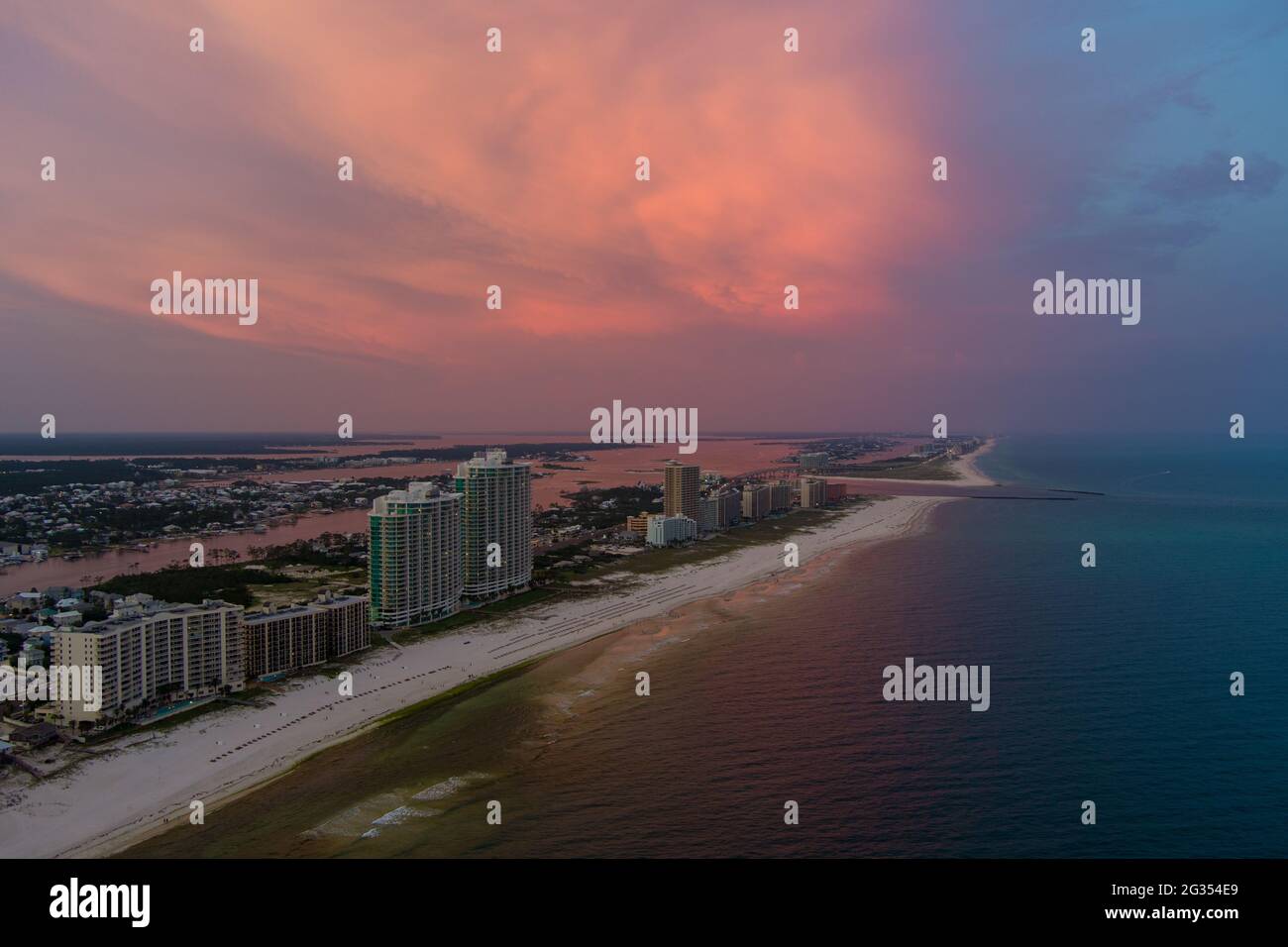 Orange Beach Sunset Stock Photo - Alamy