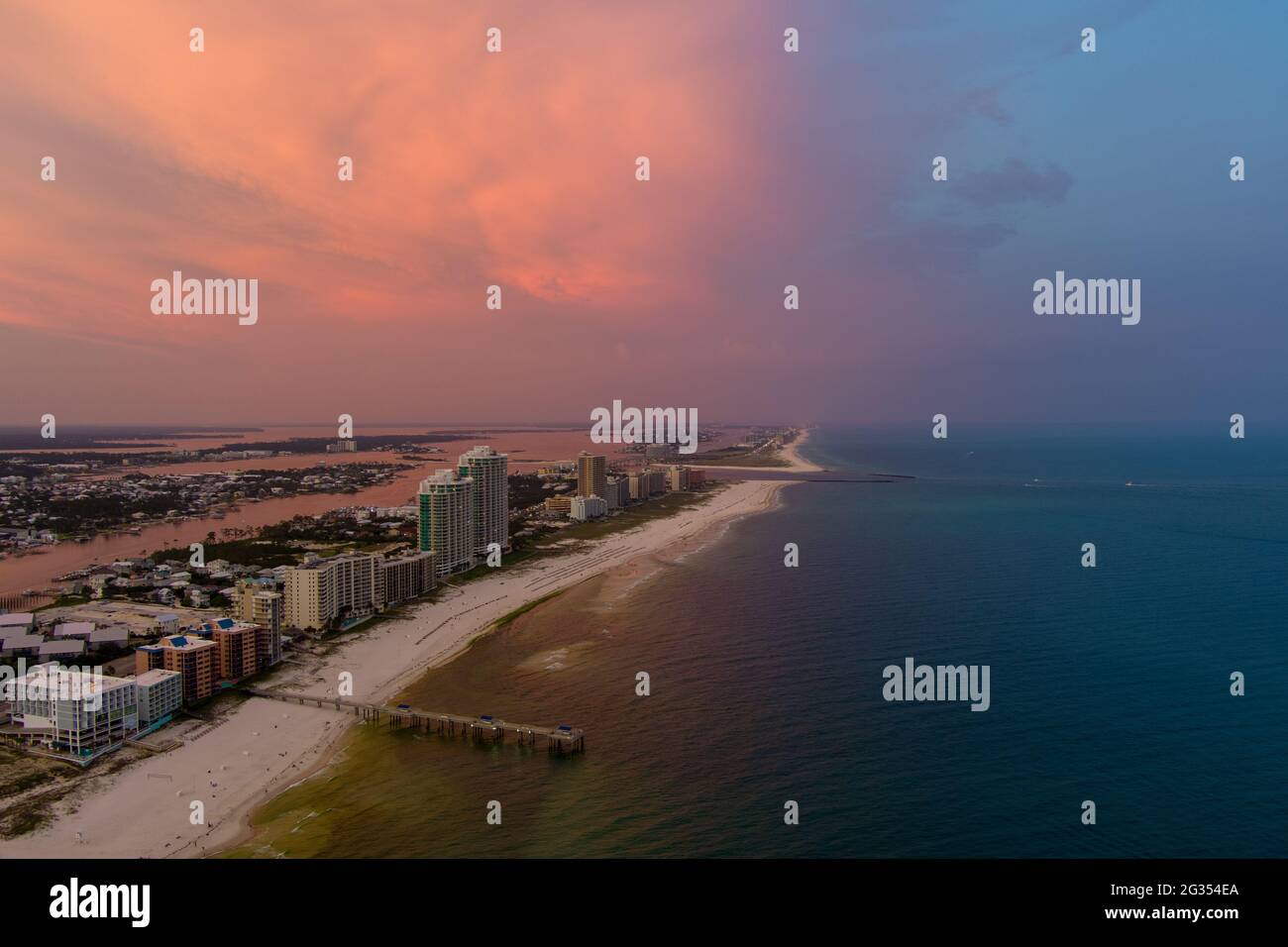 Orange Beach Sunset Stock Photo - Alamy