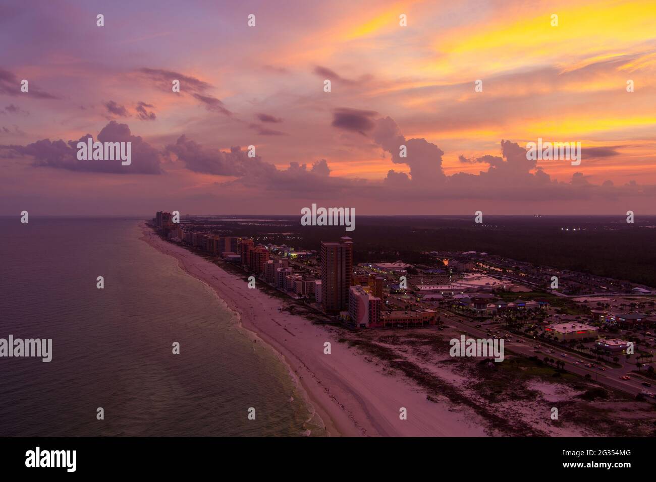 Orange Beach Sunset Stock Photo - Alamy