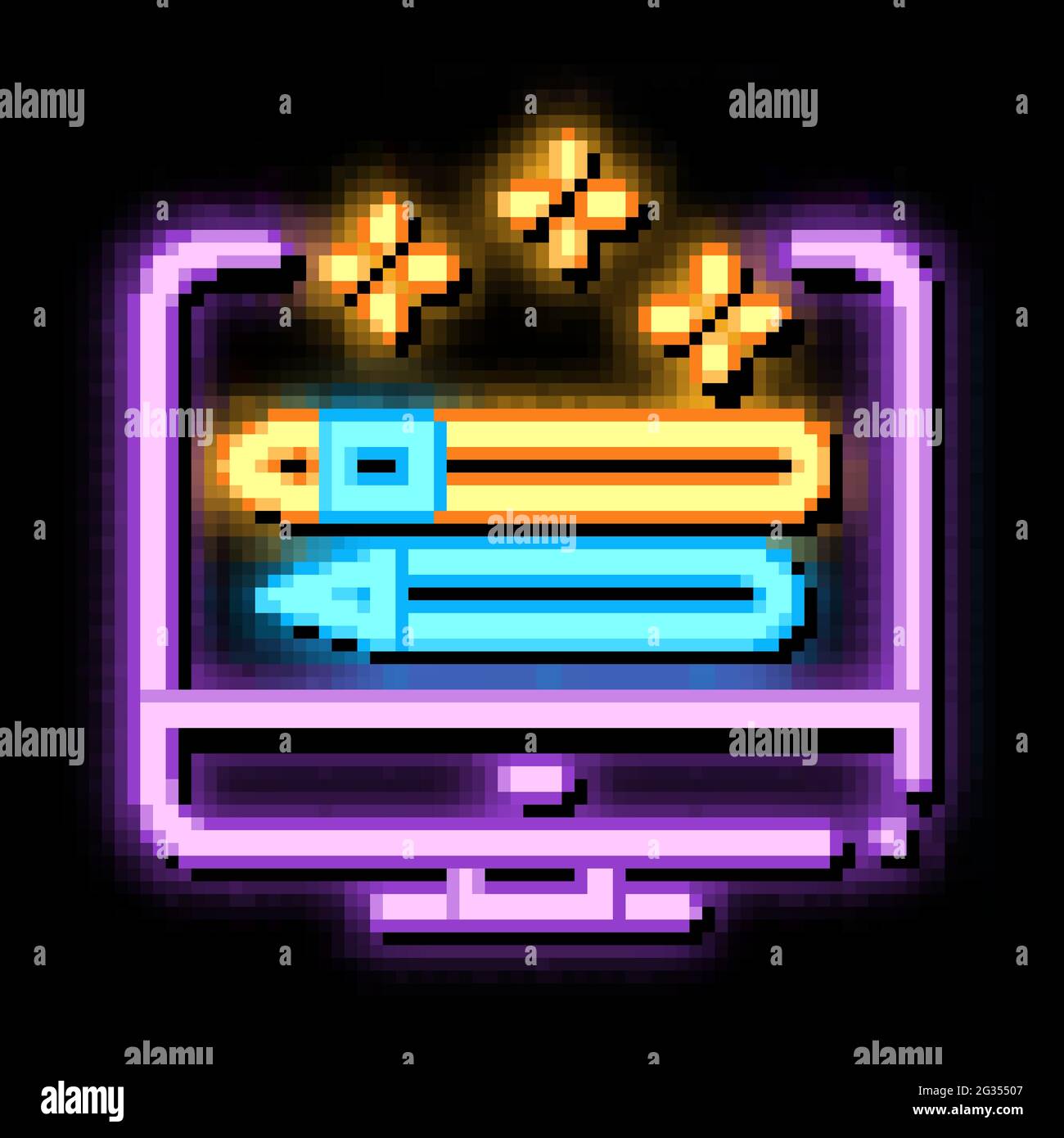 front end design neon glow icon illustration Stock Vector Image & Art ...