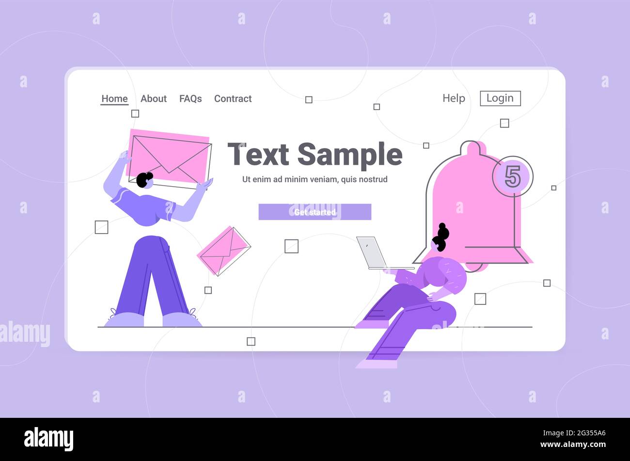 people with mail letter envelope and notification bell social media ...