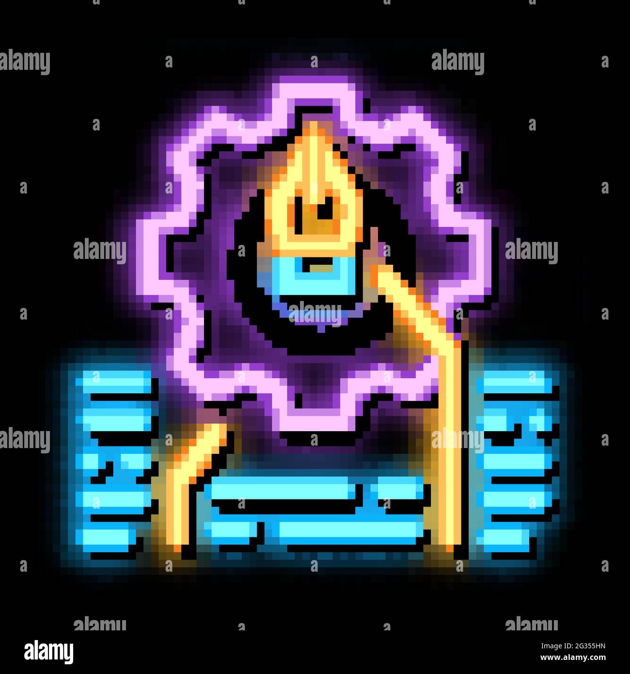 front end working and design neon glow icon illustration Stock Vector ...