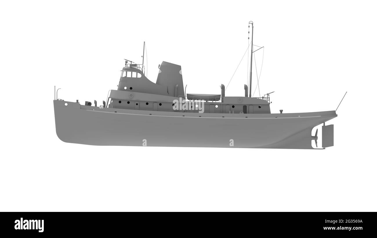 3D rendering of a ship isolated on a white background. marine vessel ...